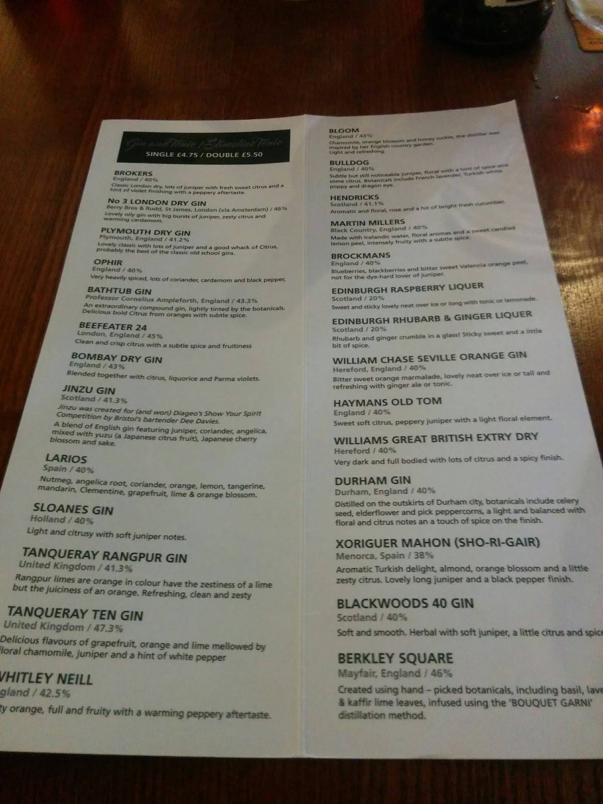 Menu at The Havelock Arms pub & bar, Washington, 14 Bonemill Ln