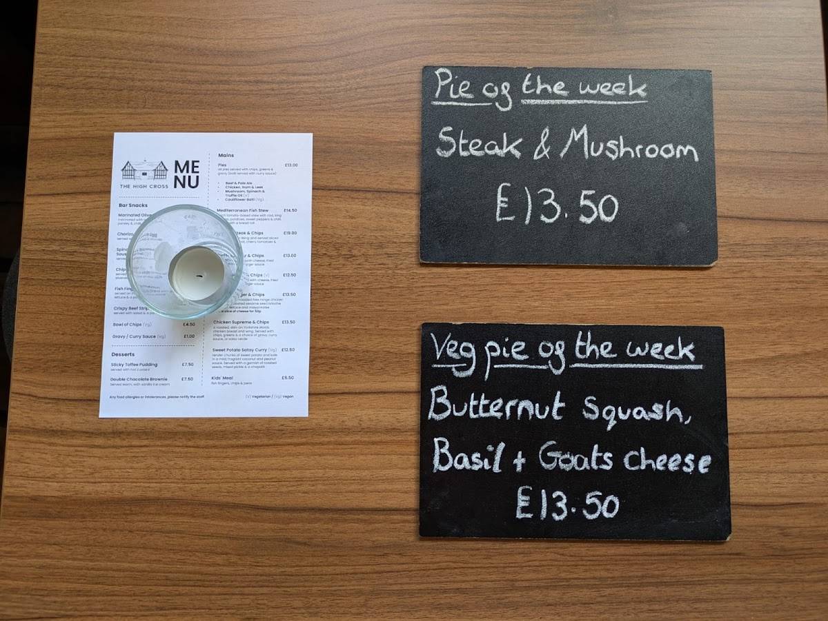 Menu at The High Cross Pub, Tottenham, London, 350 High Rd