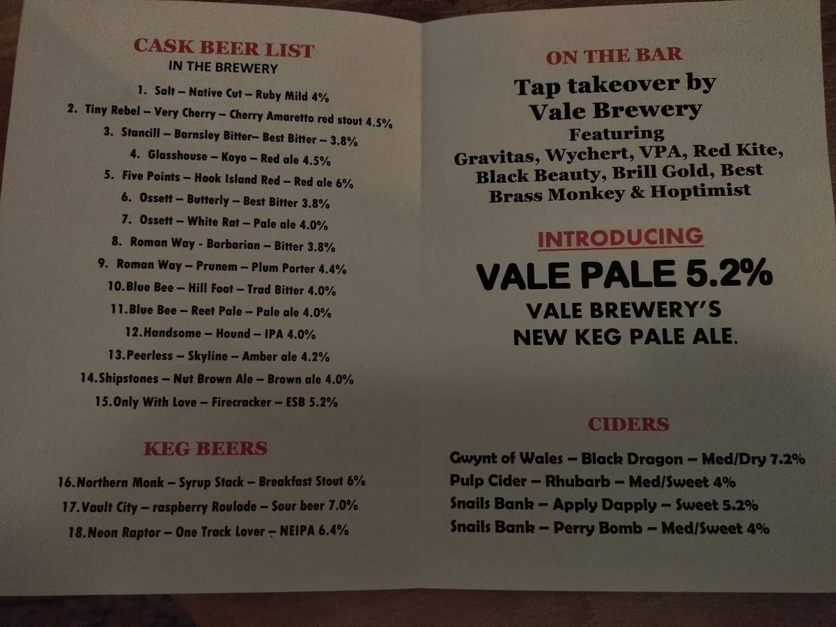 Menu at The Hop Pole Craft Beer & Grill pub & bar, Aylesbury