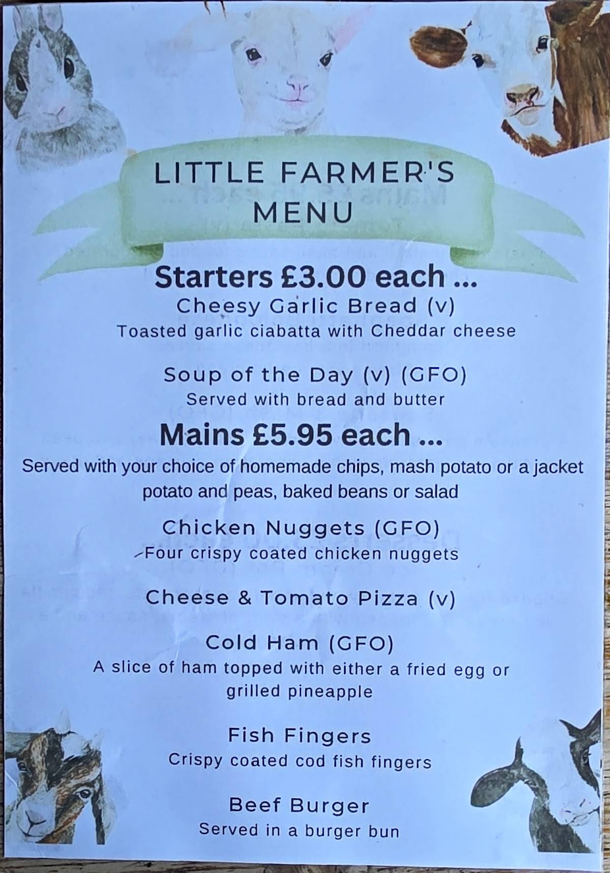 Menu at The Larch Farm pub & bar, Ravenshead
