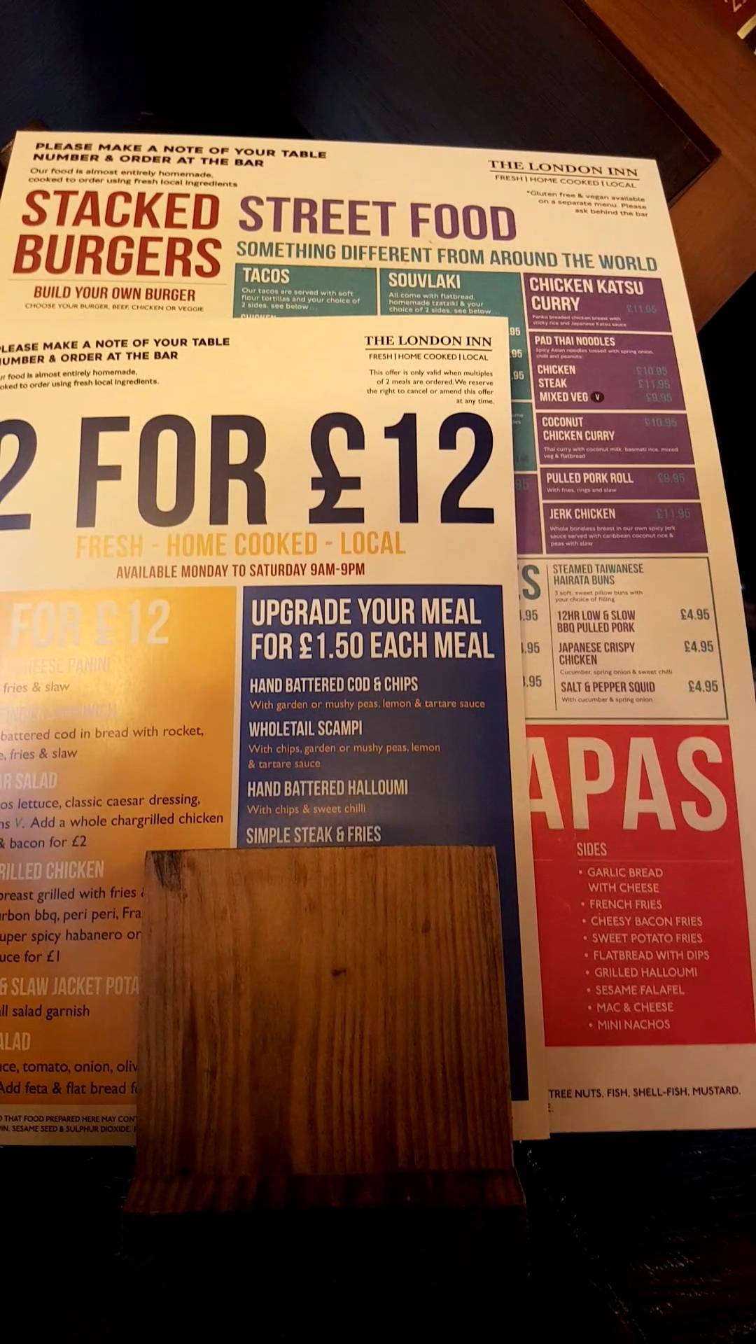 Menu at The London Inn pub & bar, Stamford