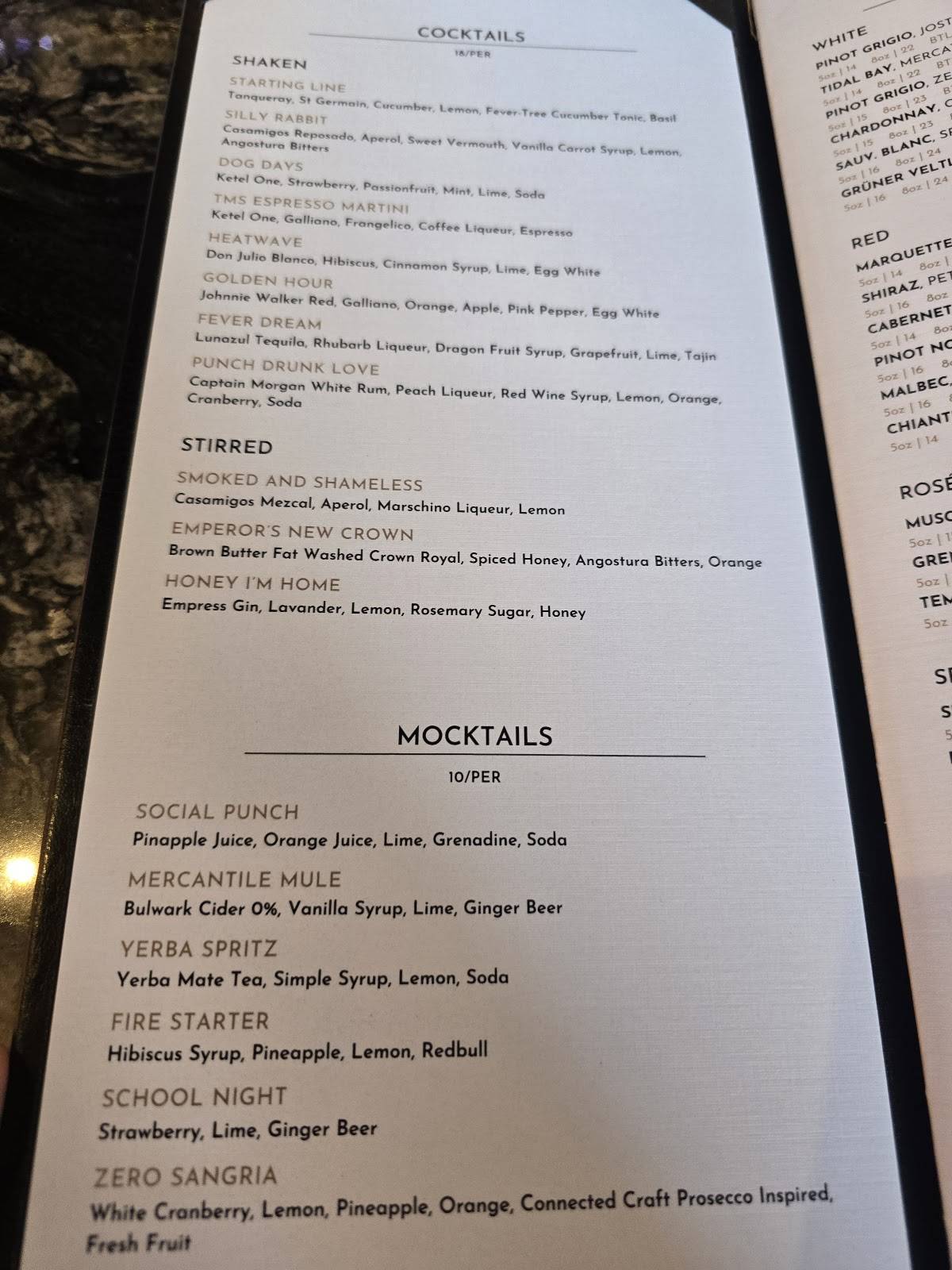 Menu at The Mercantile Social pub & bar, Halifax
