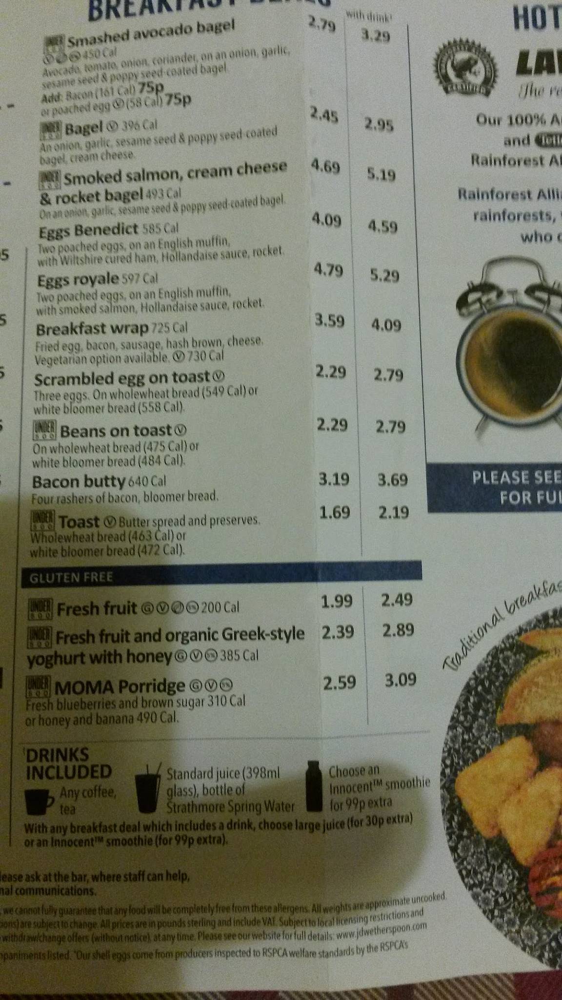 Menu at The North Western - JD Wetherspoon pub & bar, Liverpool