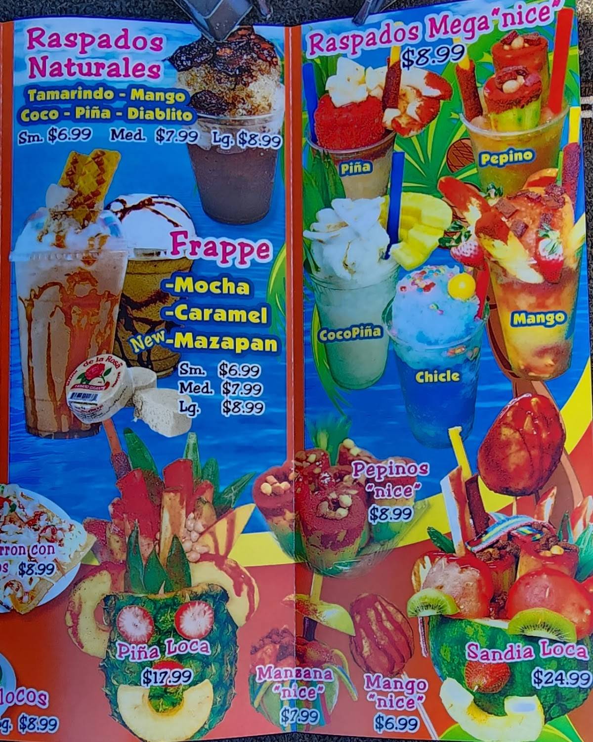 Carta del pub y bar Tortas & Bionicos Nice Placentia, Placentia