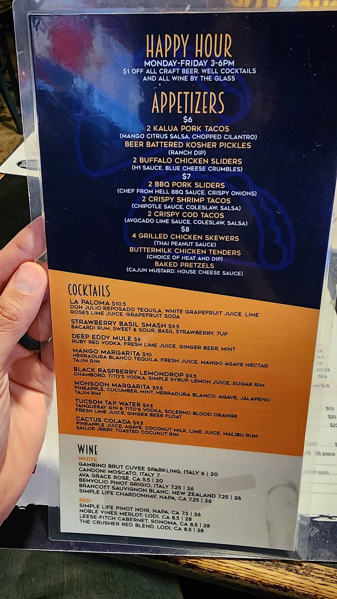 Menu at Trident Grill pub & bar, Tucson, E Speedway Blvd