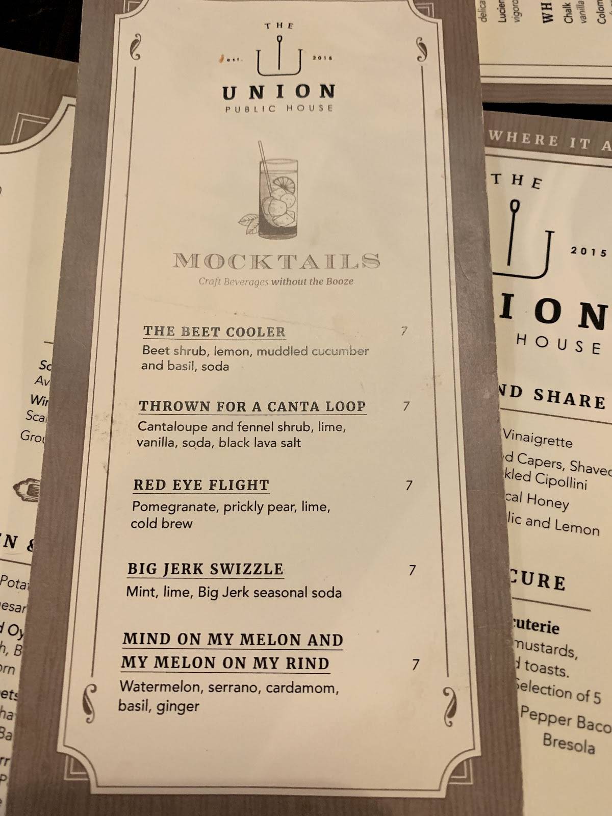 Menu at Union Public House, Pensacola, 36 E Garden St
