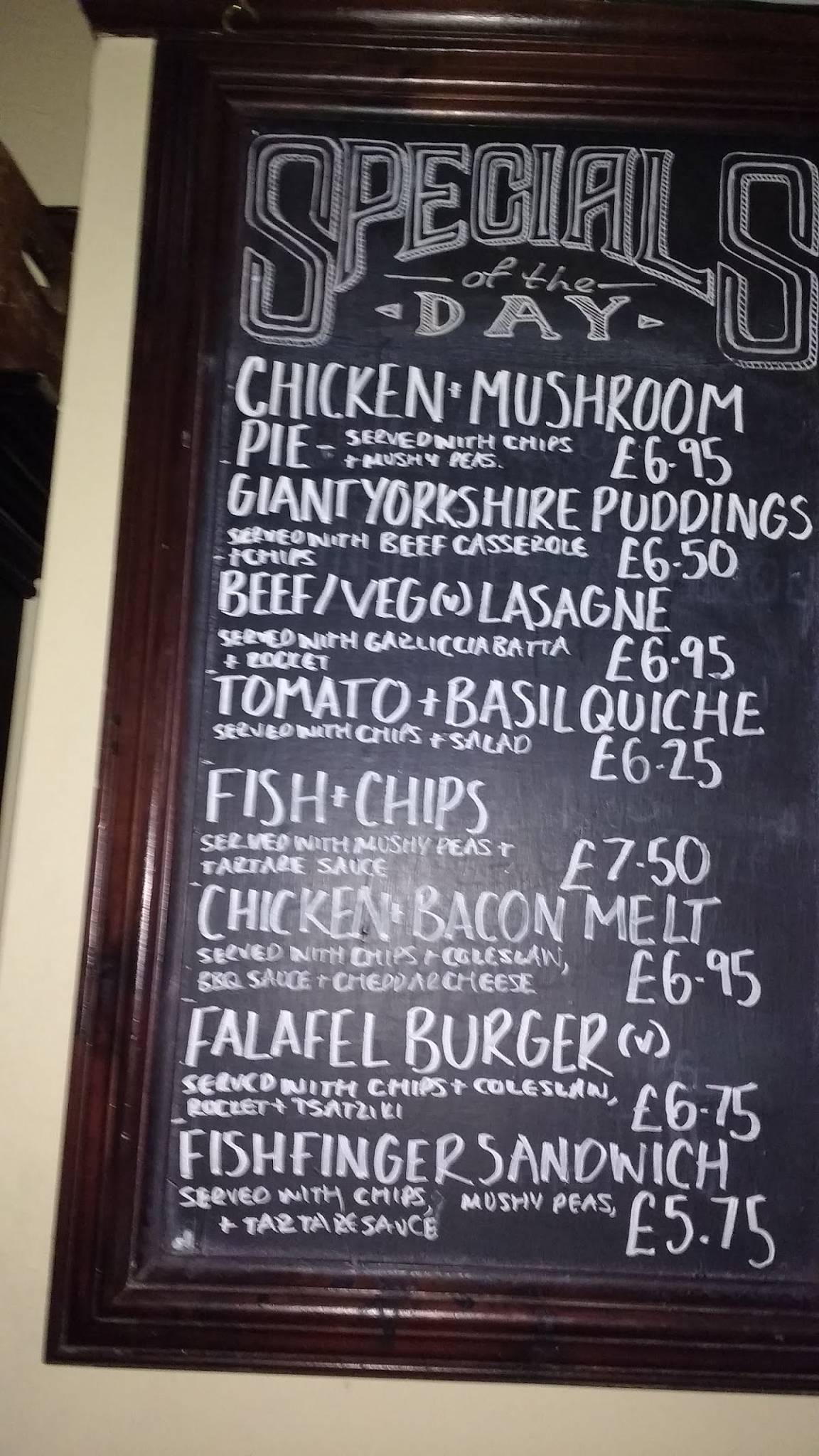 Menu at University Arms pub & bar, Sheffield