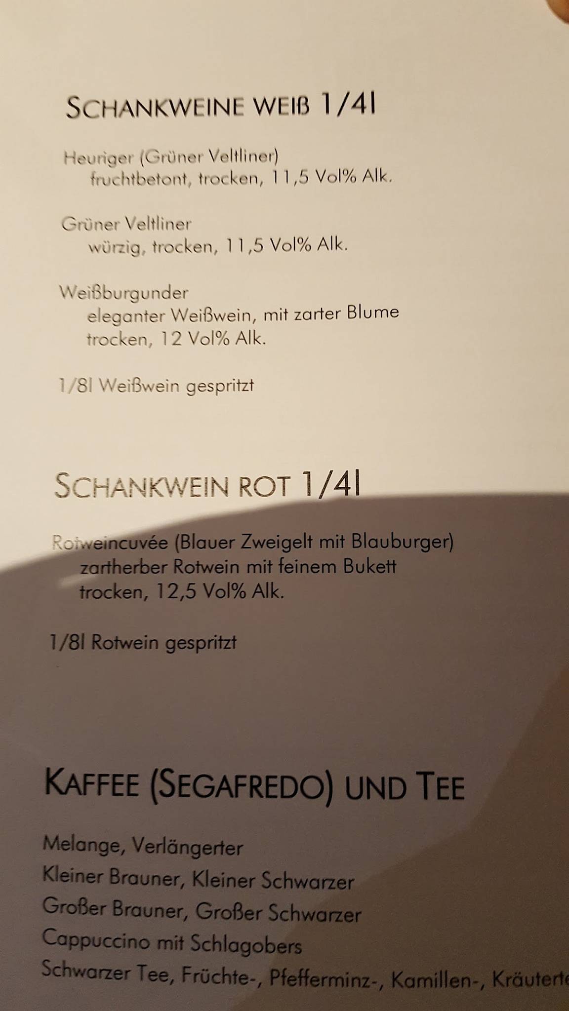 Speisekarte von Wannemacher Weingut Heuriger pub & Bar, Hagenbrunn