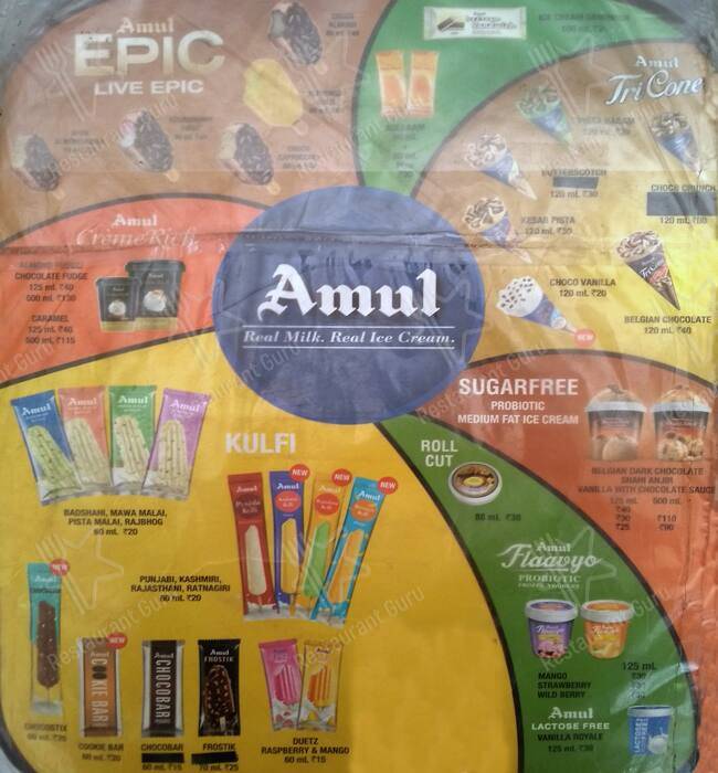 Menu at Amul Ice Cream Parlour And Cafe, Pune, Shop 4