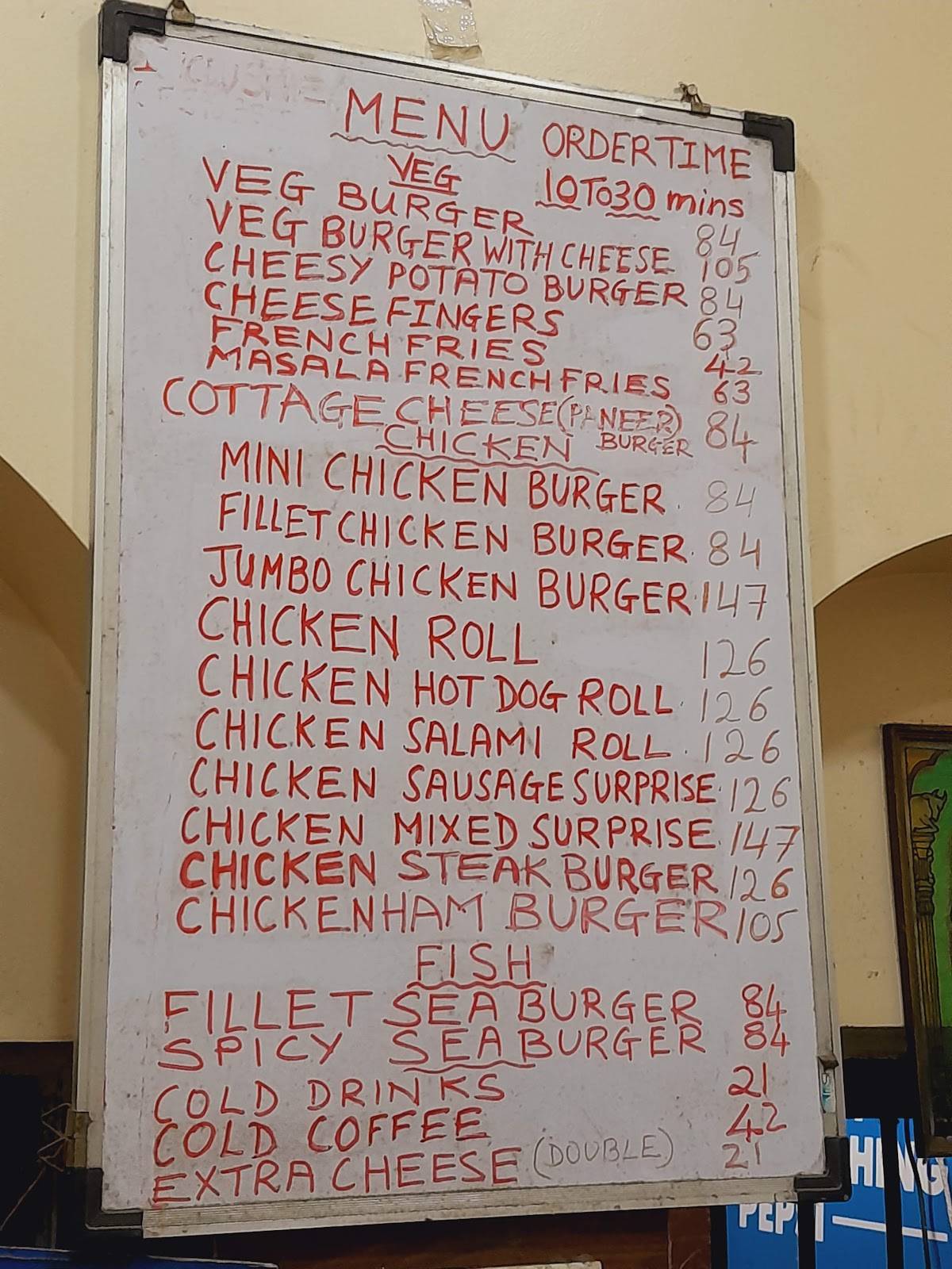 Menu at Burger - Camp Branch, Pune