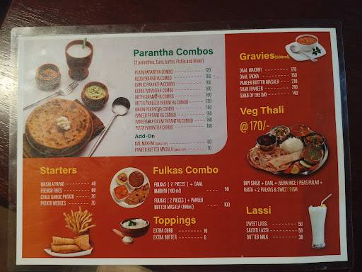 Menu at Punjabi Hut's Only Paranthas, Chennai