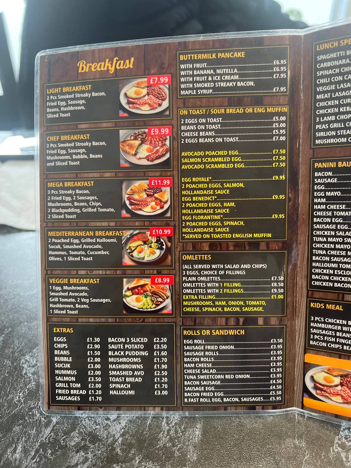 Menu at Purley Oaks Station Cafe, South Croydon