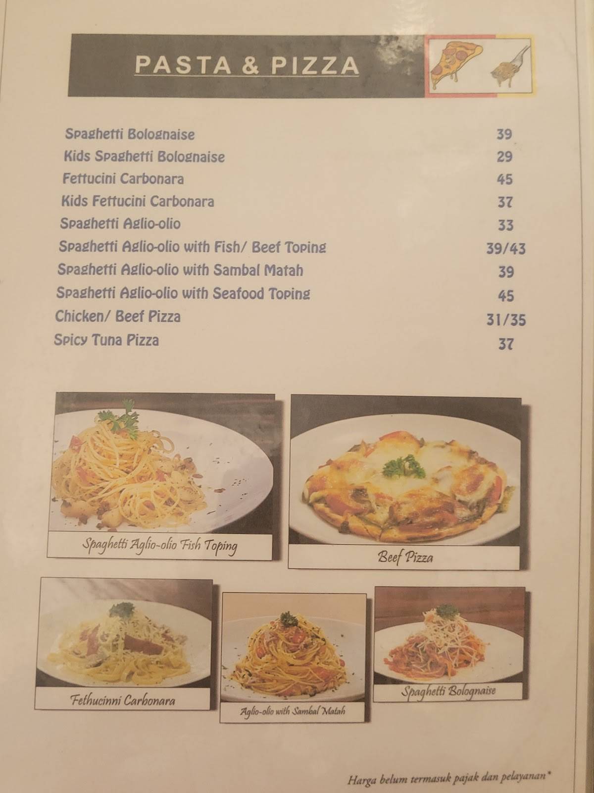 Menu at Stasiun Kopi Purwakarta restaurant, Purwakarta
