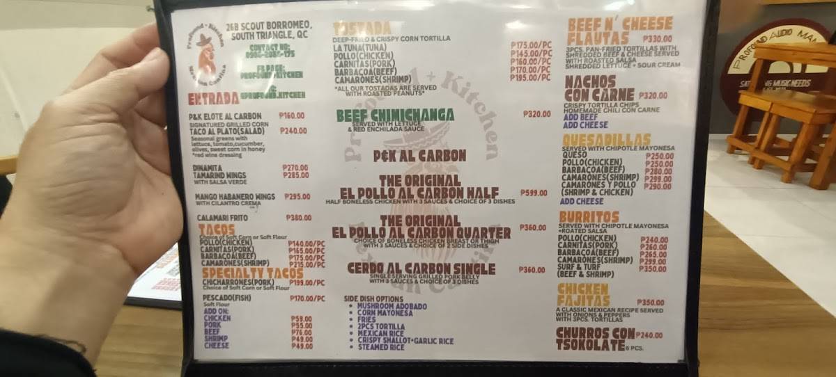 Carta del restaurante Profound+Kitchen, Ciudad Quezon