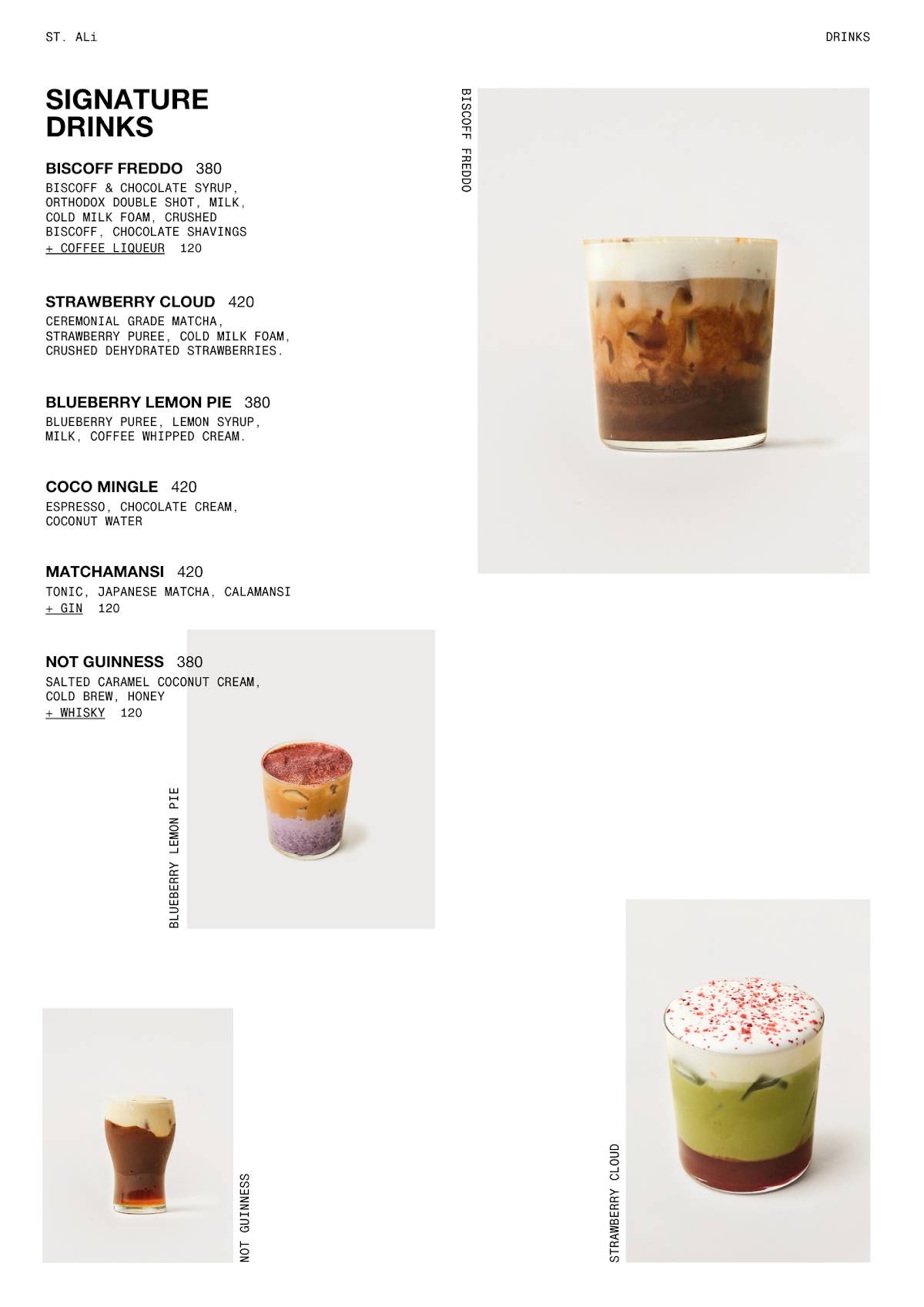 Menu at ST. ALi Coffee - Opus Mall restaurant, Quezon City