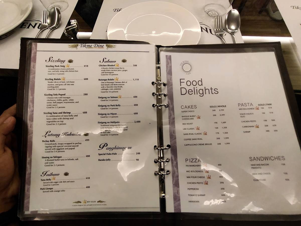 Menu at Tikme Dine restaurant, Quezon City