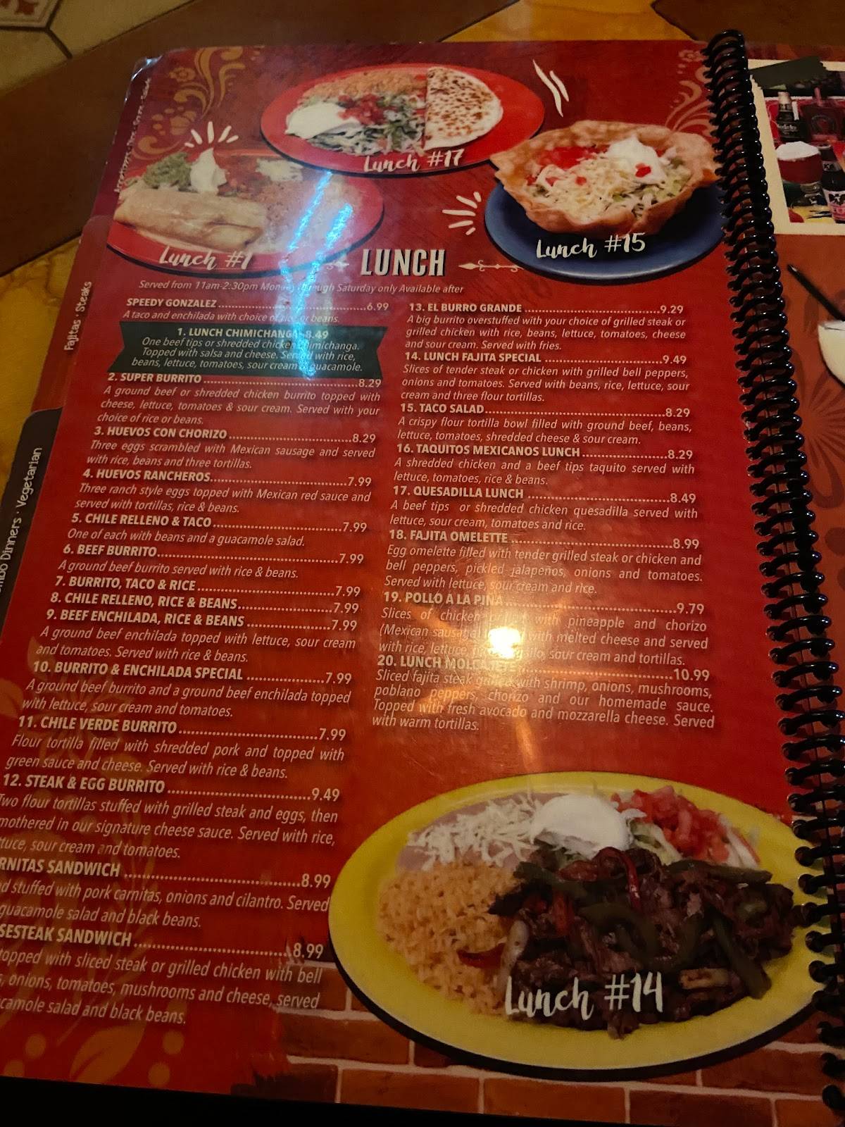Menu at RANCHO FIESTA restaurant, Mansfield, S Trimble Rd