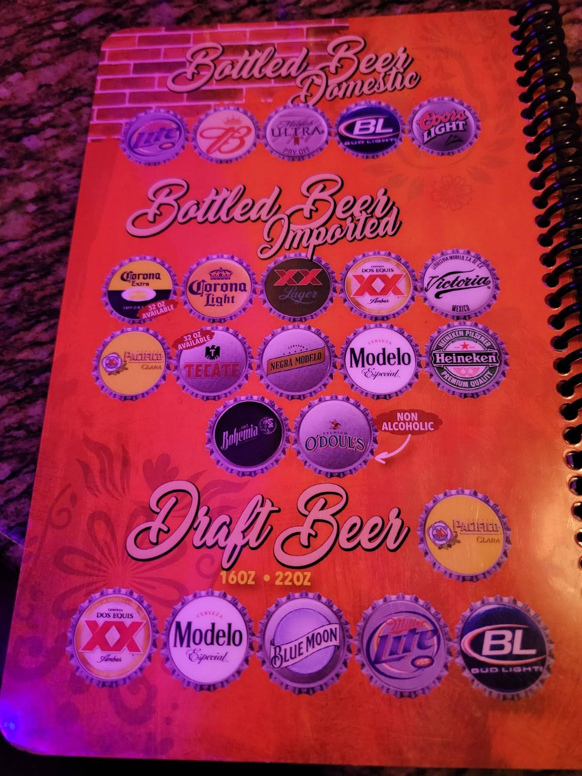 Menu at Rancho Fiesta restaurant, Mansfield, S Trimble Rd