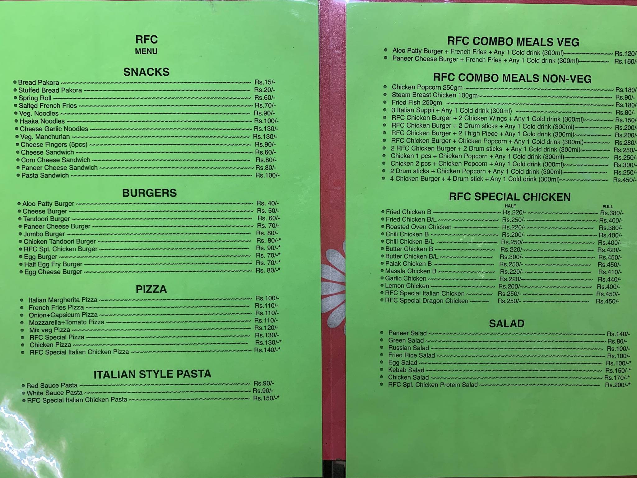 Menu at RFC - Royal Fried Chicken, Jalandhar
