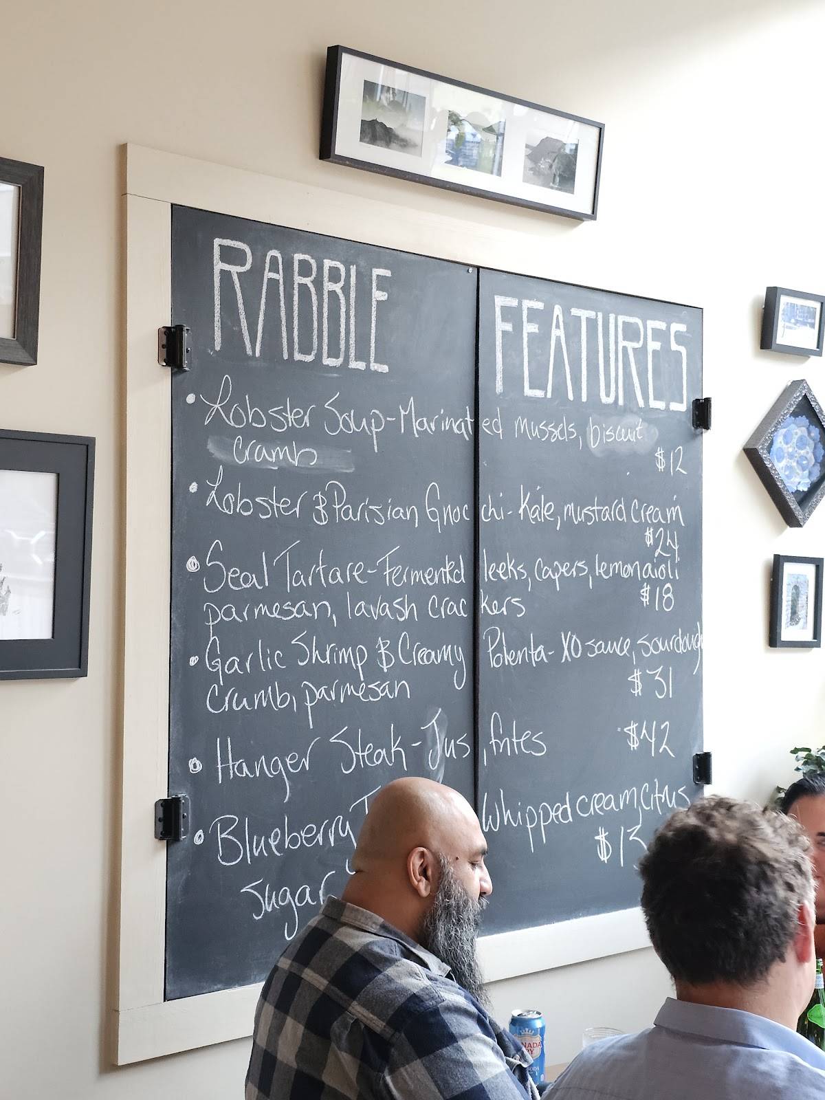 Menu at Rabble pub & bar, St. John's
