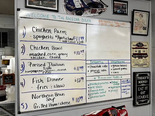 Menu at Race Car Diner restaurant, Astatula