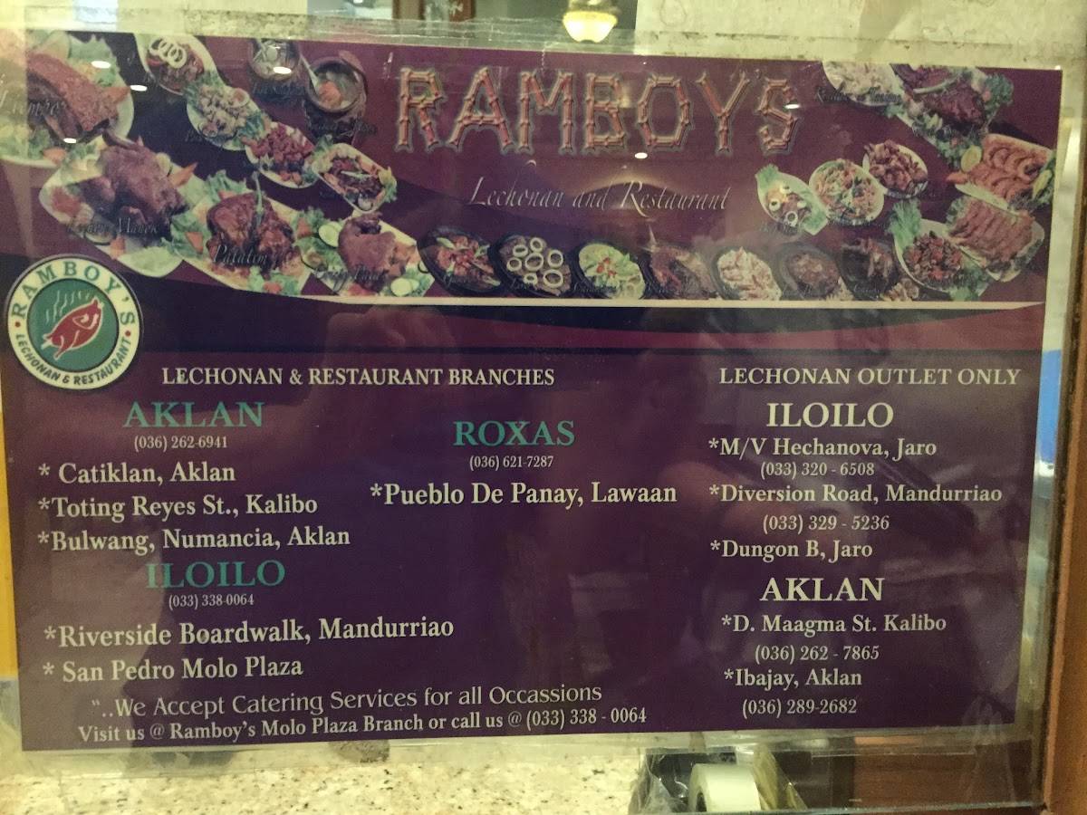 Menu at Ramboy's restaurant, Iloilo City, MGWV+MW3