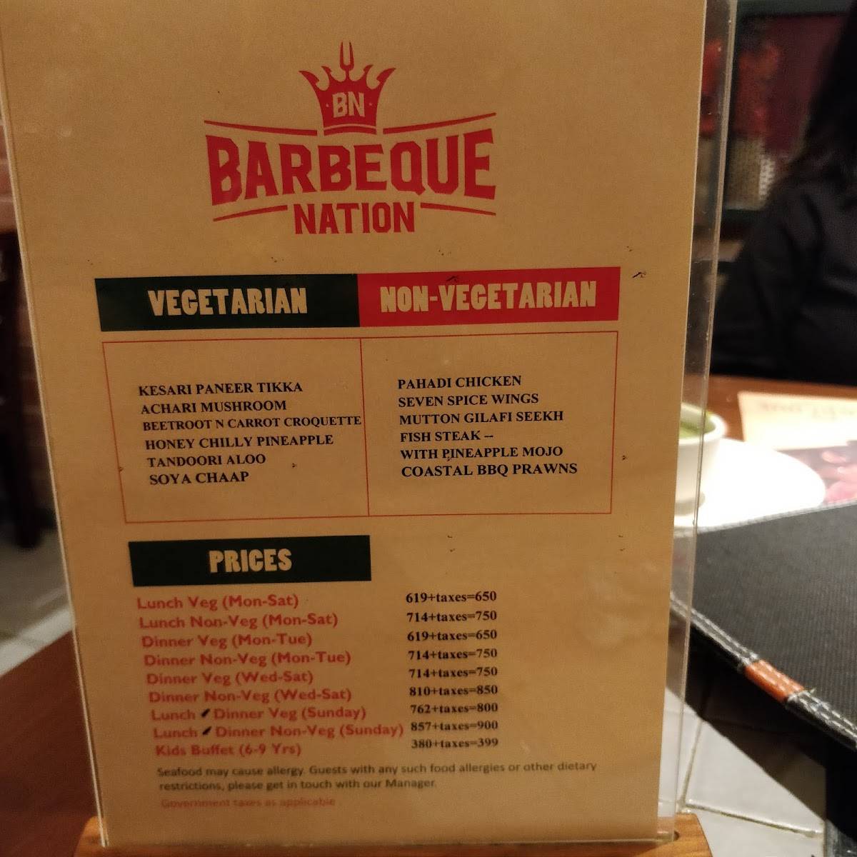Menu at Barbeque Nation, Ranchi, No 48