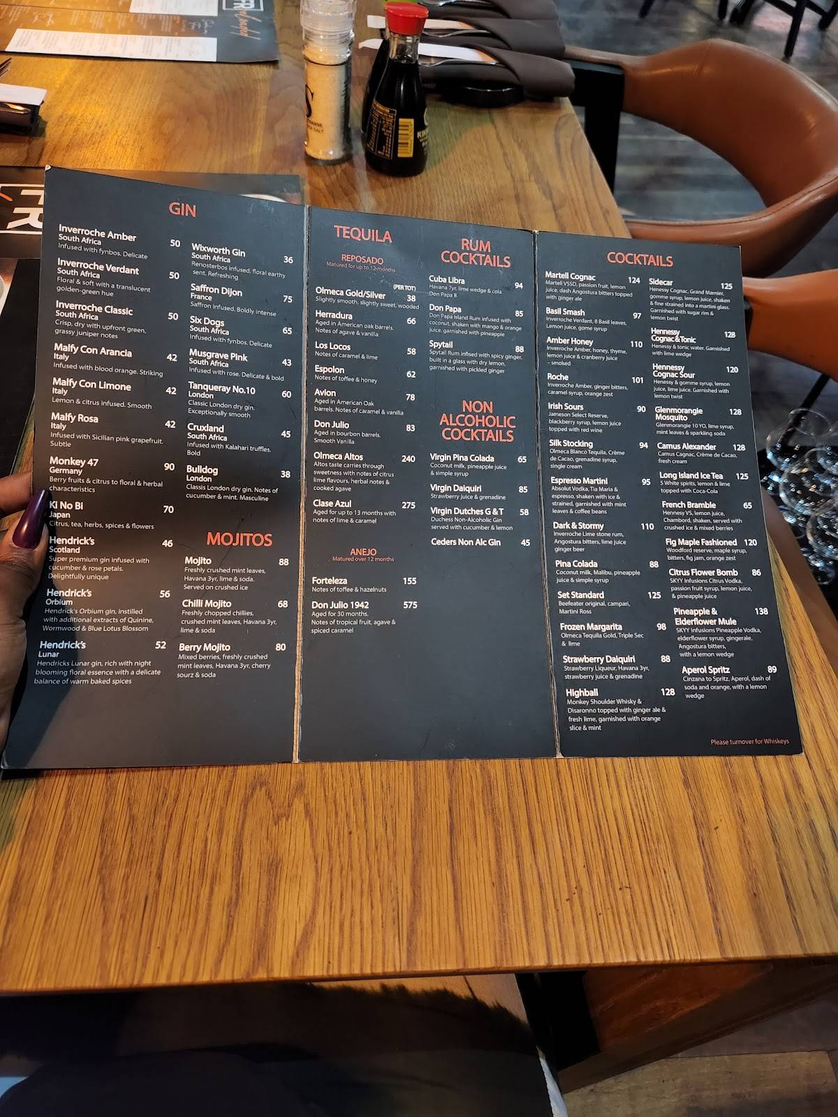 Menu at Fireroom Montecasino restaurant, Randburg, no. 64 Montecasino ...