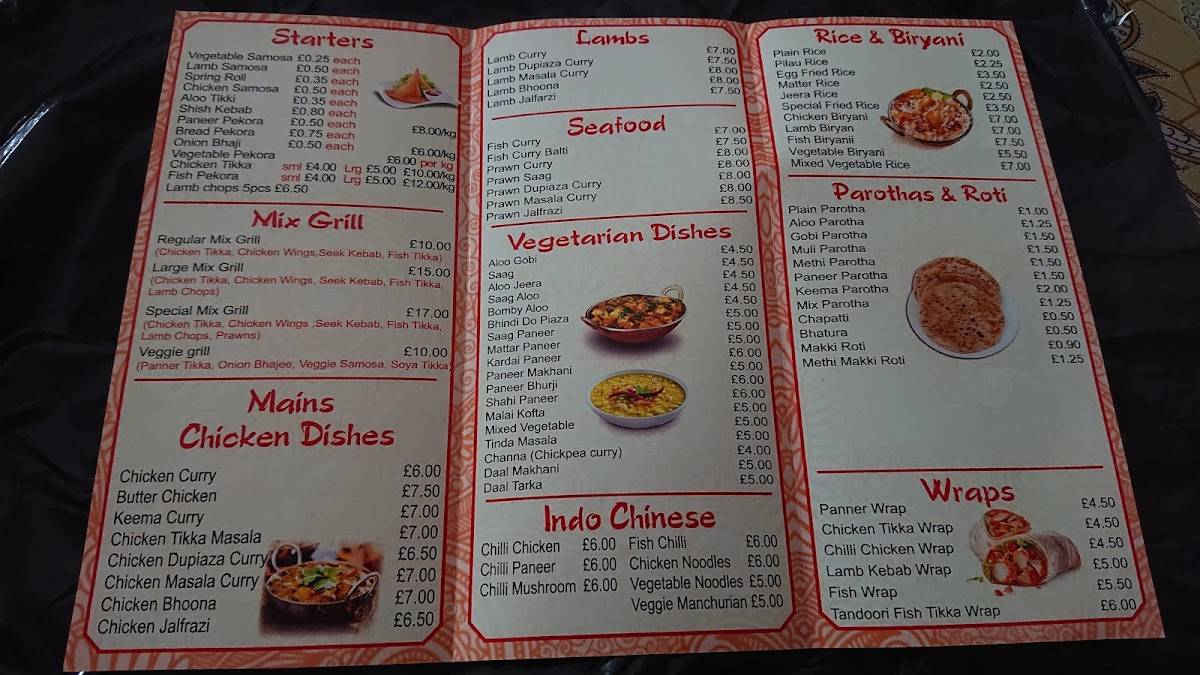 Menu at Rattan Sweets fast food, Wolverhampton