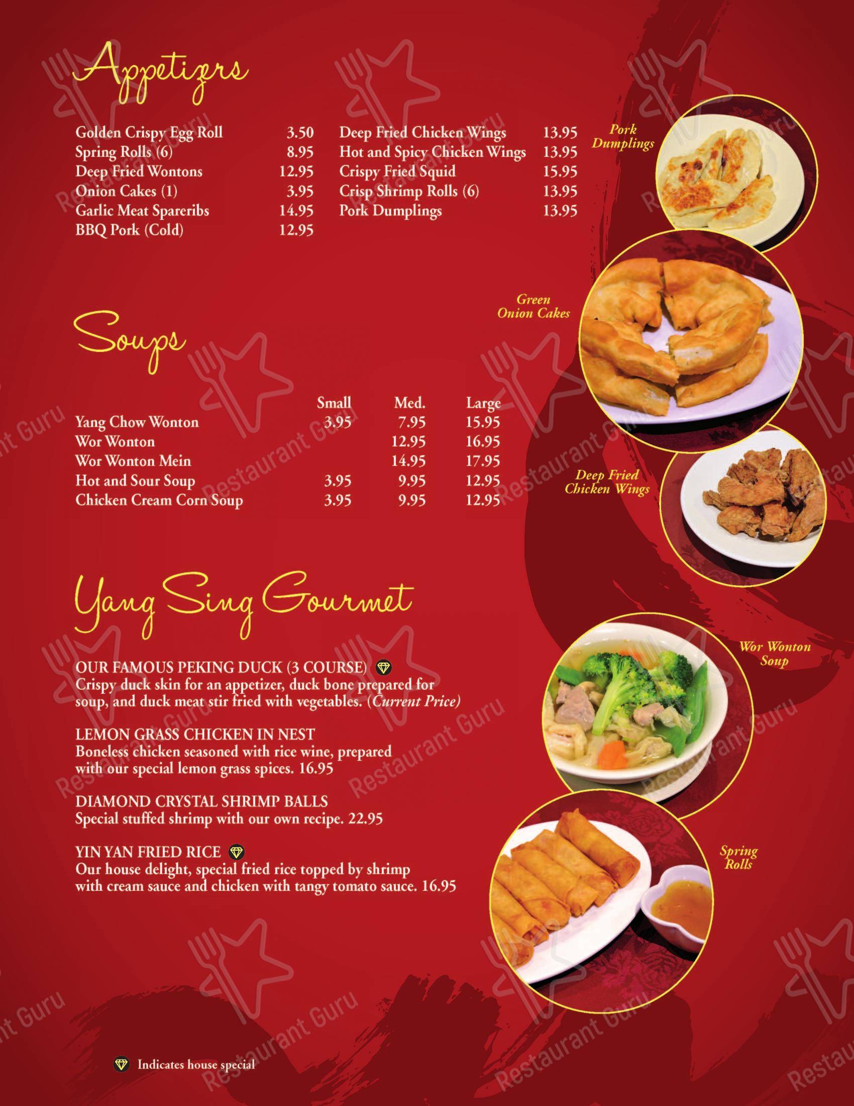 Menu at Red Diamond House Restaurant, Edmonton