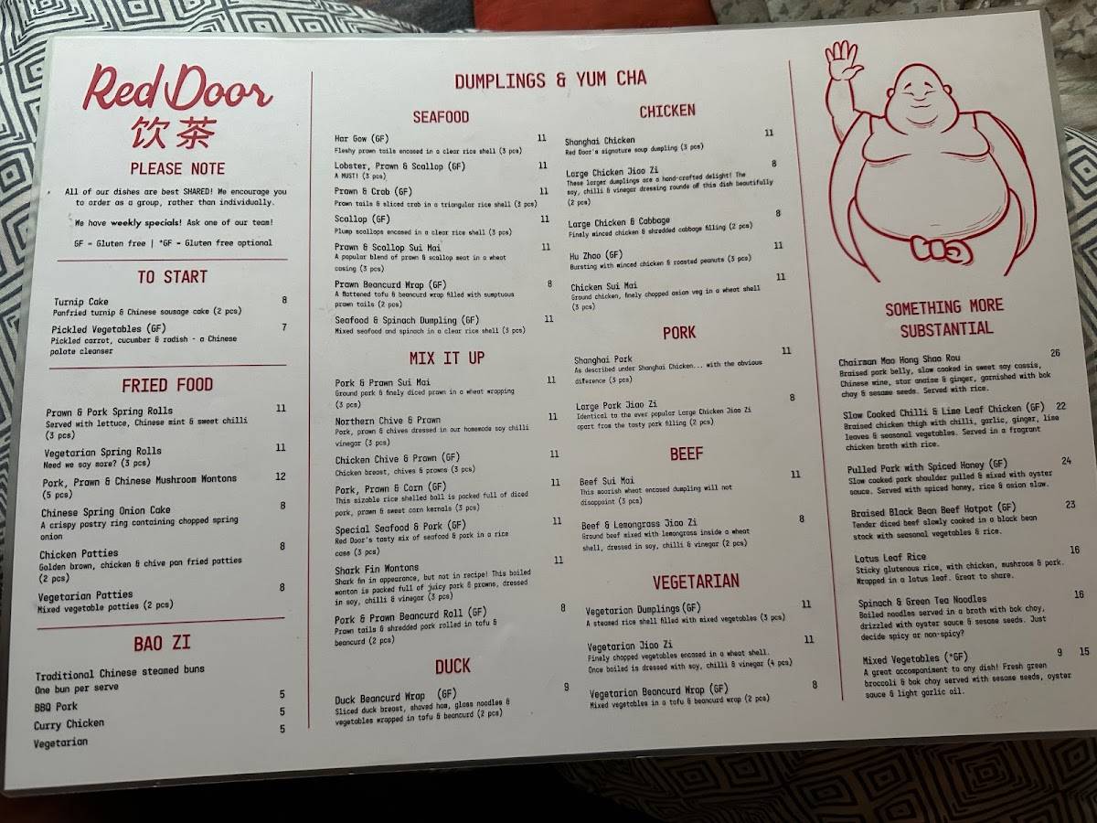 Menu at Red Door Yum Cha restaurant, Windsor, 1 Mcilwrick St