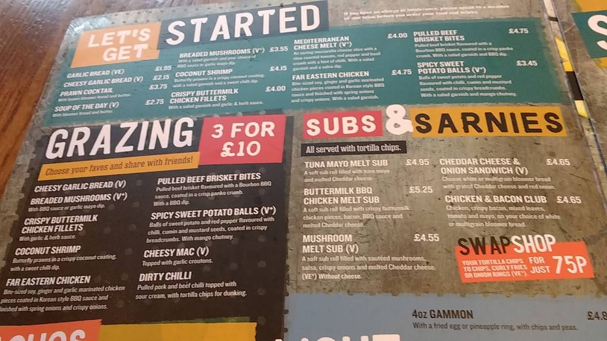 Menu at Red Hawk pub & bar, Brough