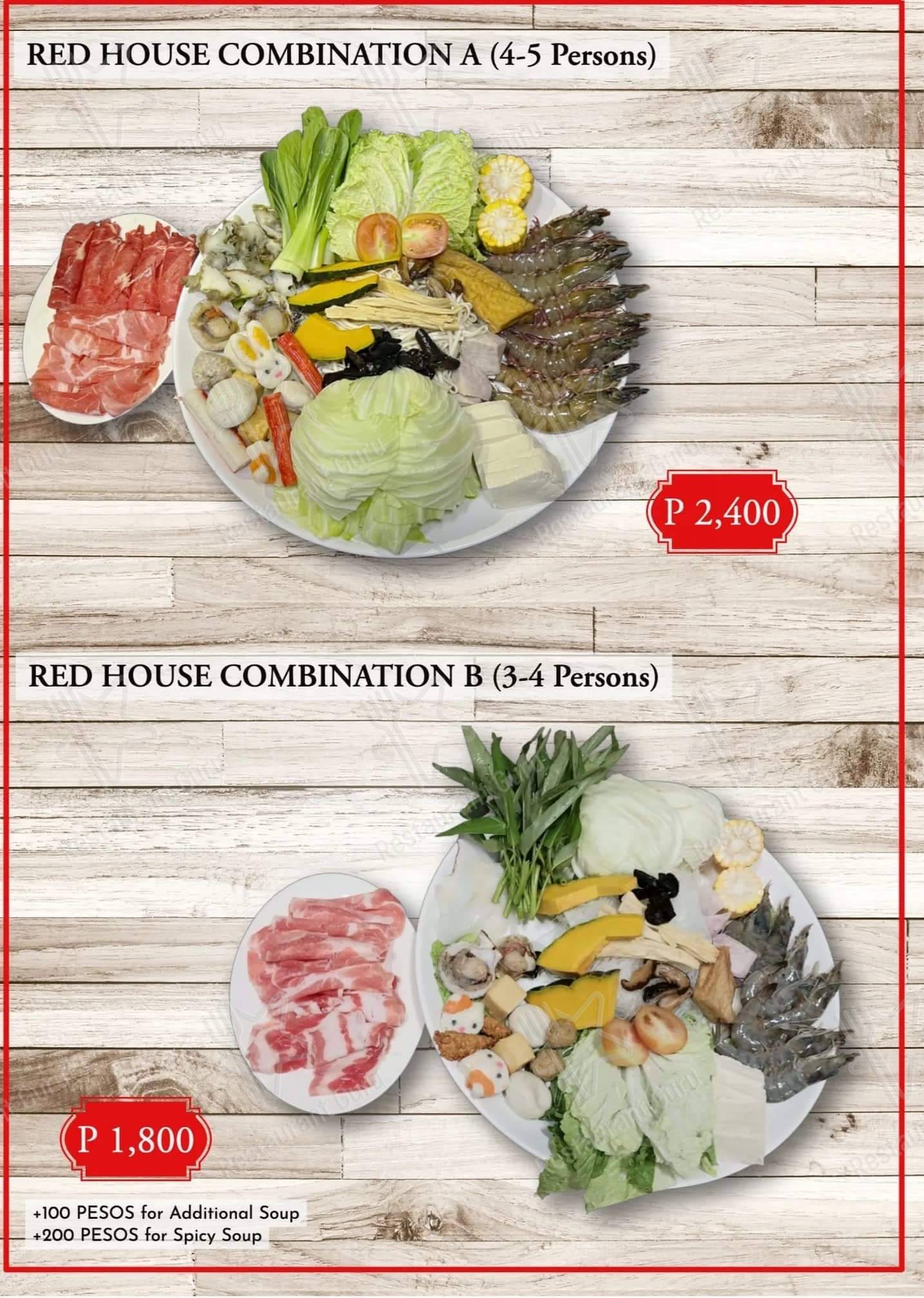 Carta del restaurante Red House Taiwan Shabu-Shabu Alabang, Muntinlupa