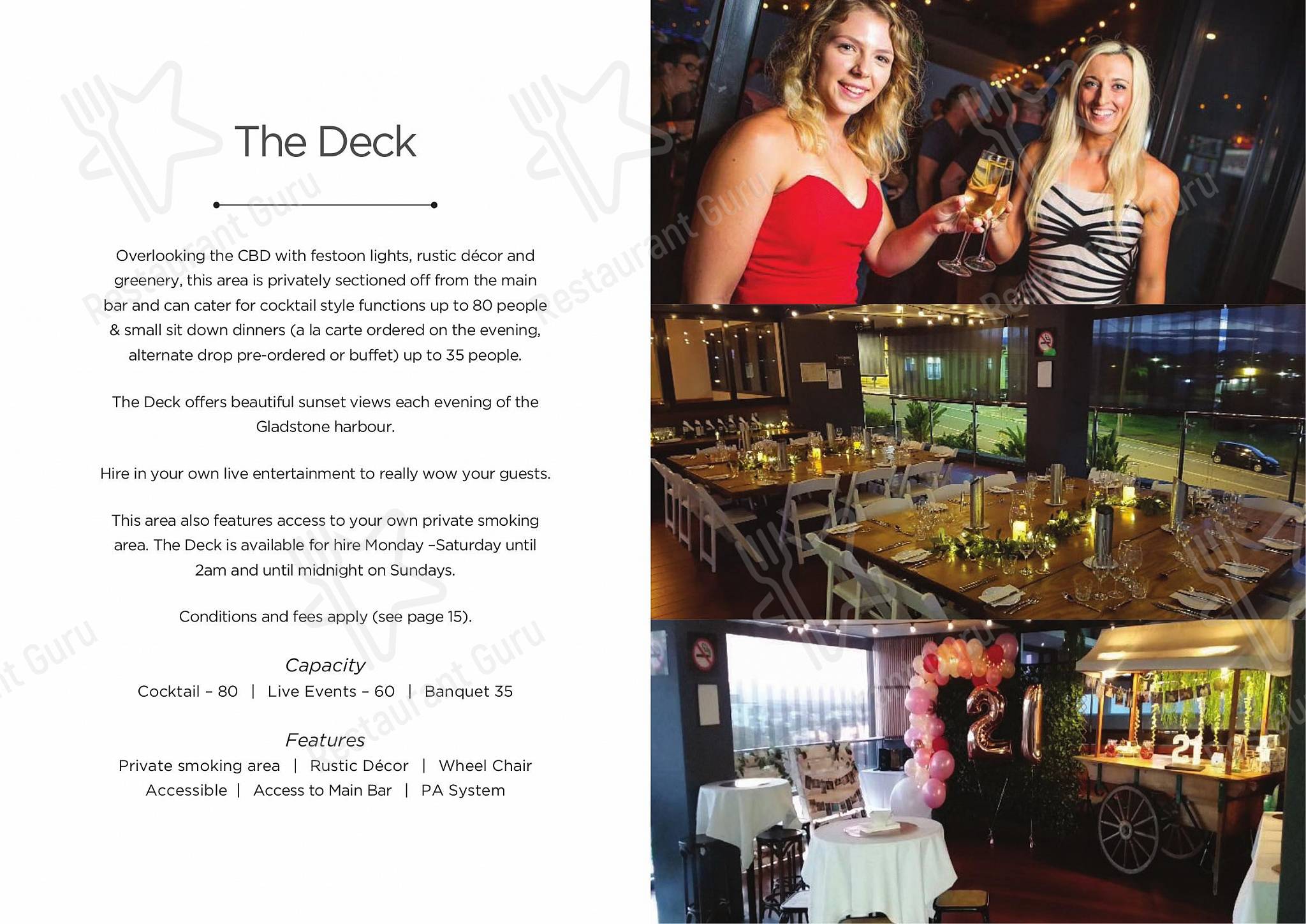 Menu at Gladstone Reef Hotel pub & bar, Gladstone Central