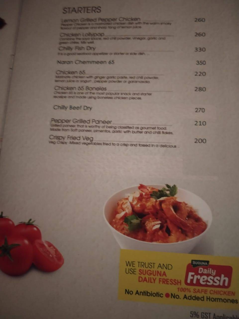 Menu at Relax Muziriz Kitchen, Kodungallur