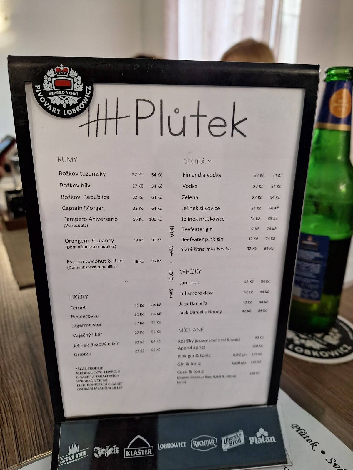 Menu at Restaurace Plůtek restaurant, Policka