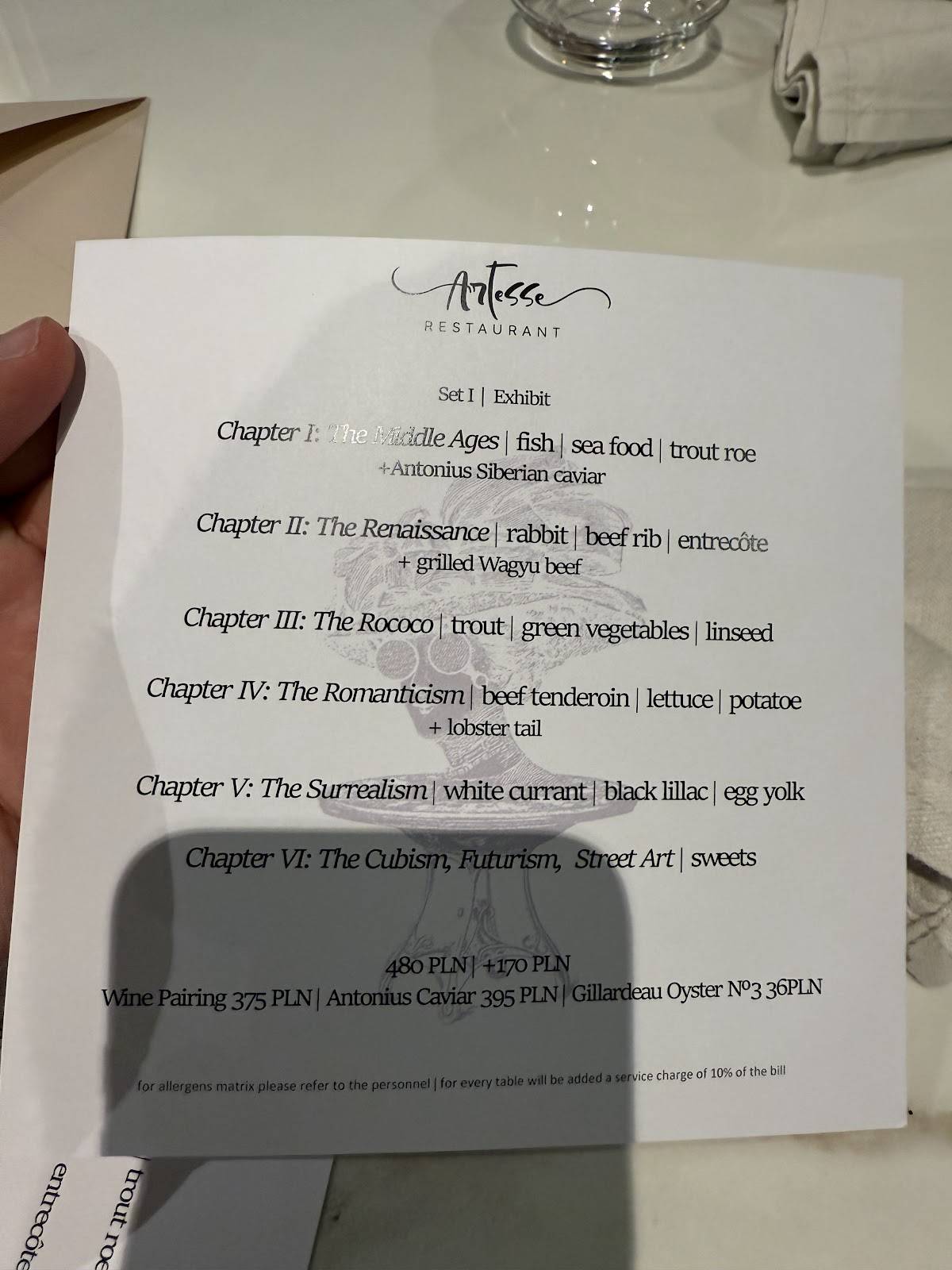 Carta del restaurante Restauracja Artesse by Juanlu Fernández - menu ...