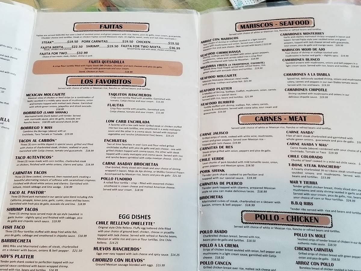 Menu at 2 Margaritas Family Restaurant, Allyn-Grapeview