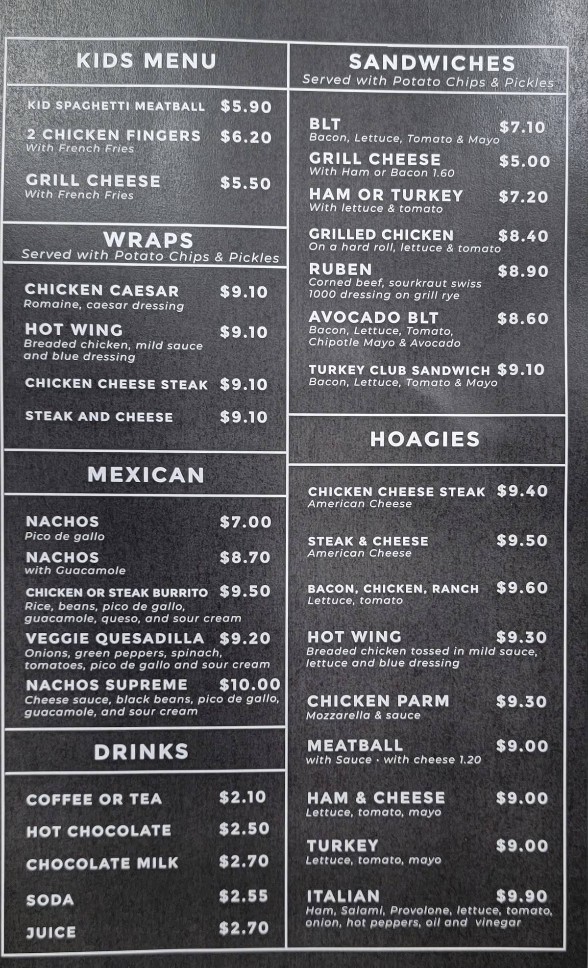 Menu at 502 Deli & Grill BBQ, USA