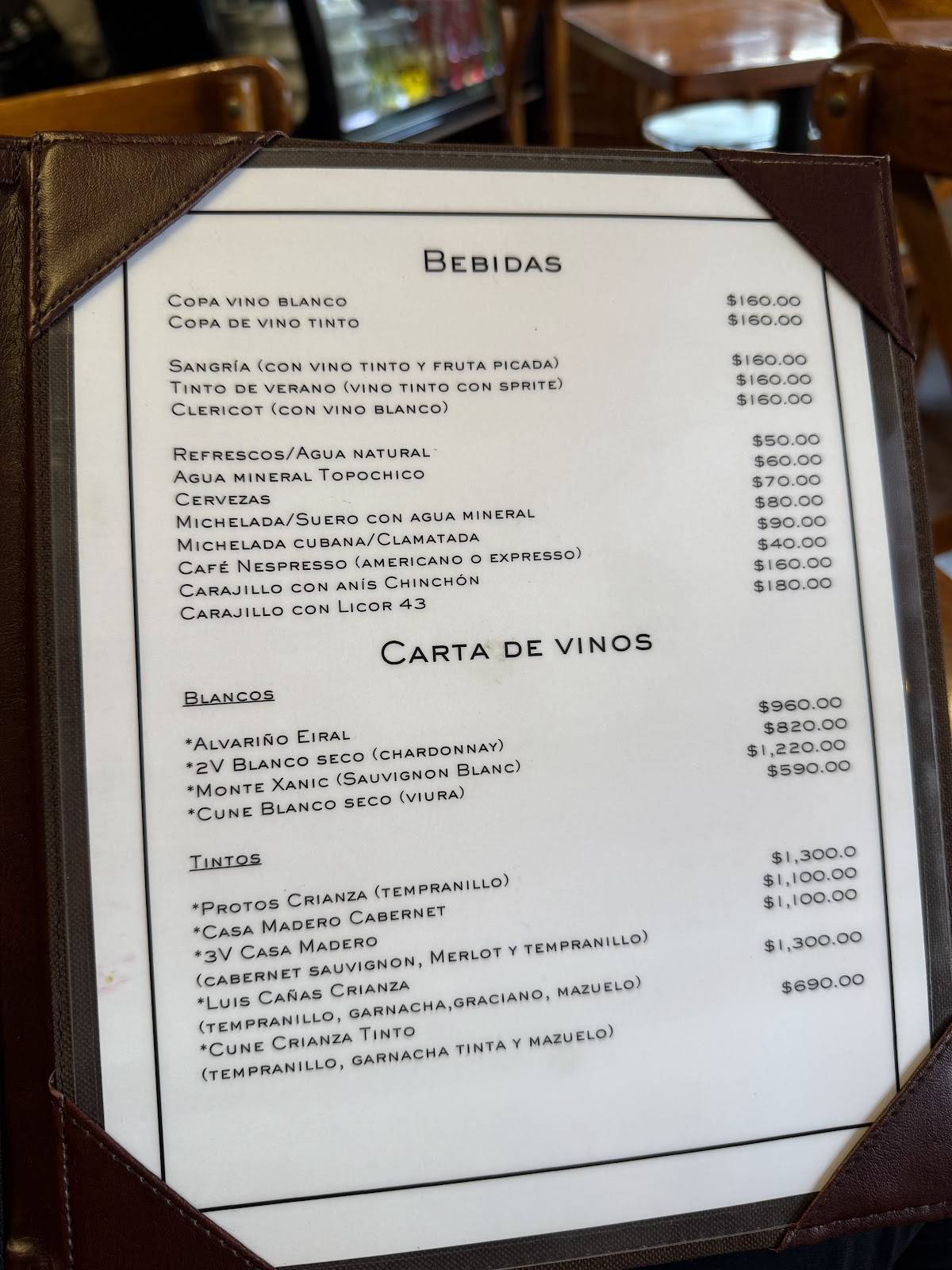 Carta de Restaurante AliOli, Ciudad de México, Medellín 238
