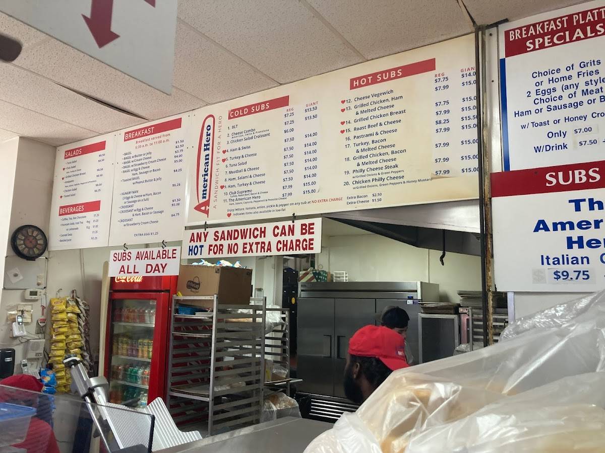 Menu at American Hero Subs & Bagels restaurant, Loris