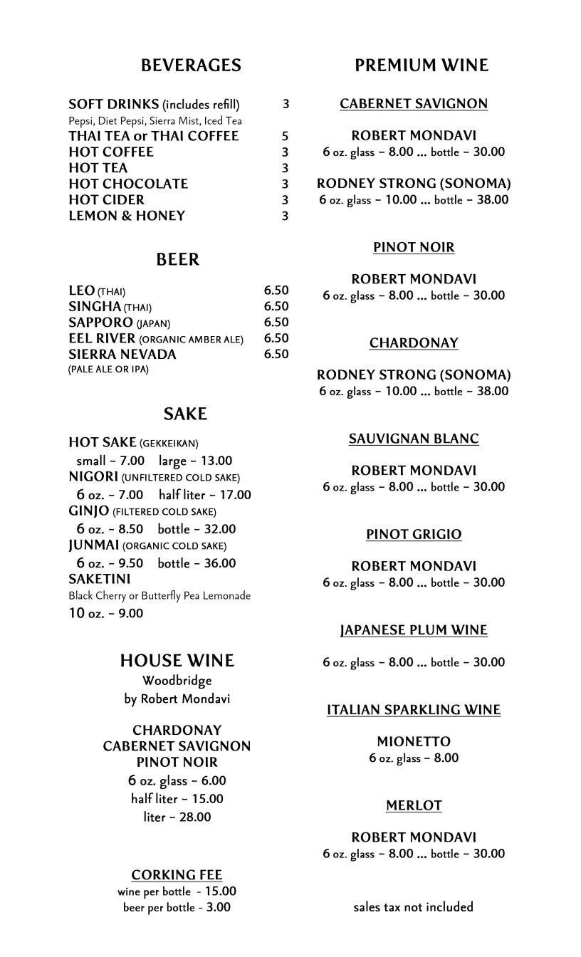 Menu at Andaman Healthy Thai Cuisine restaurant, Mount Shasta