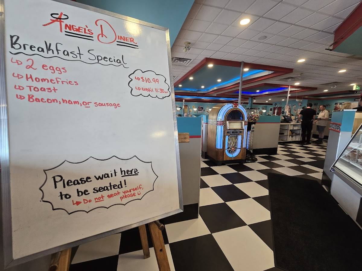 Menu at Angel's Diner restaurant, Guelph