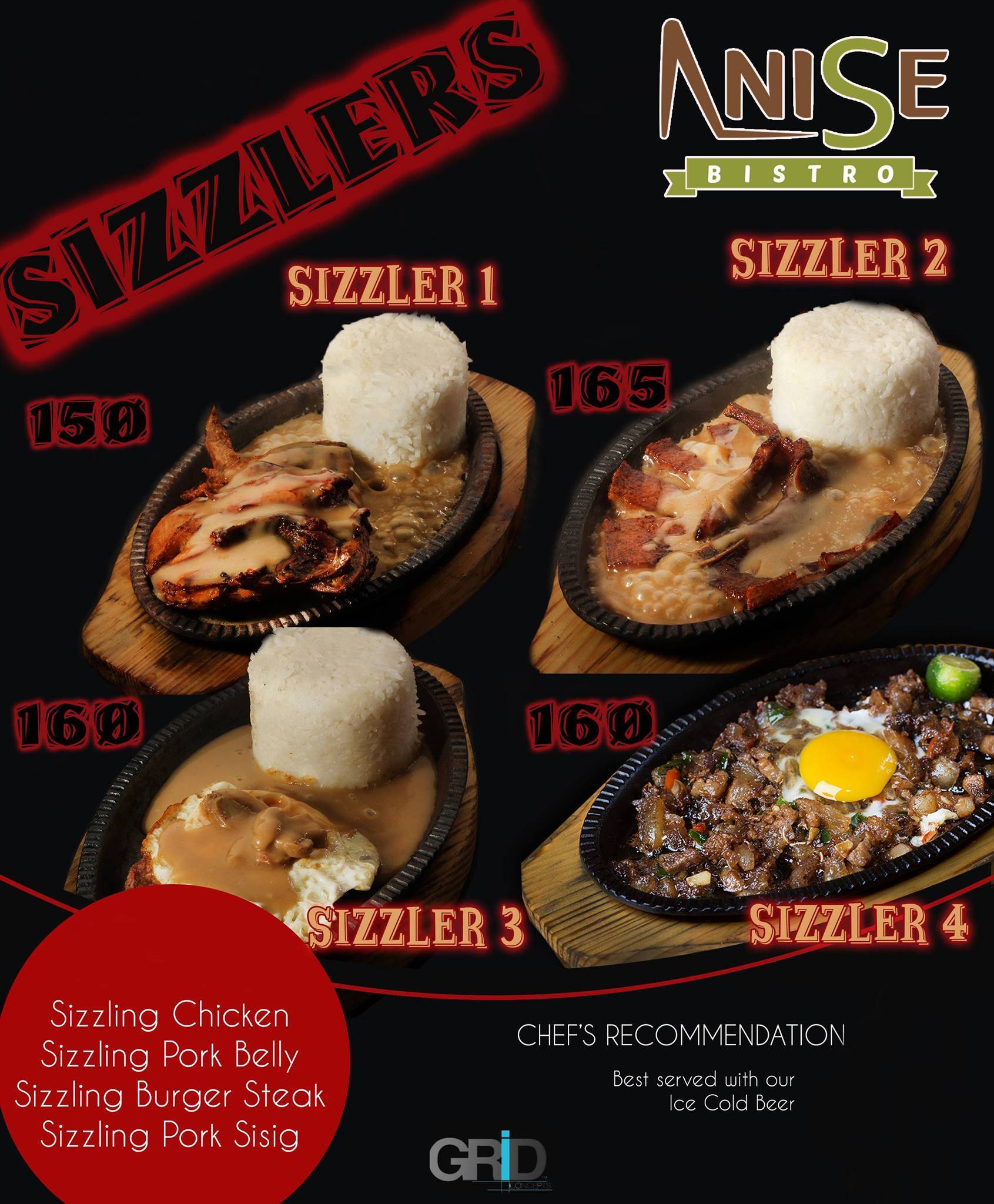 Menu at Anise Bistro restaurant, Cebu City