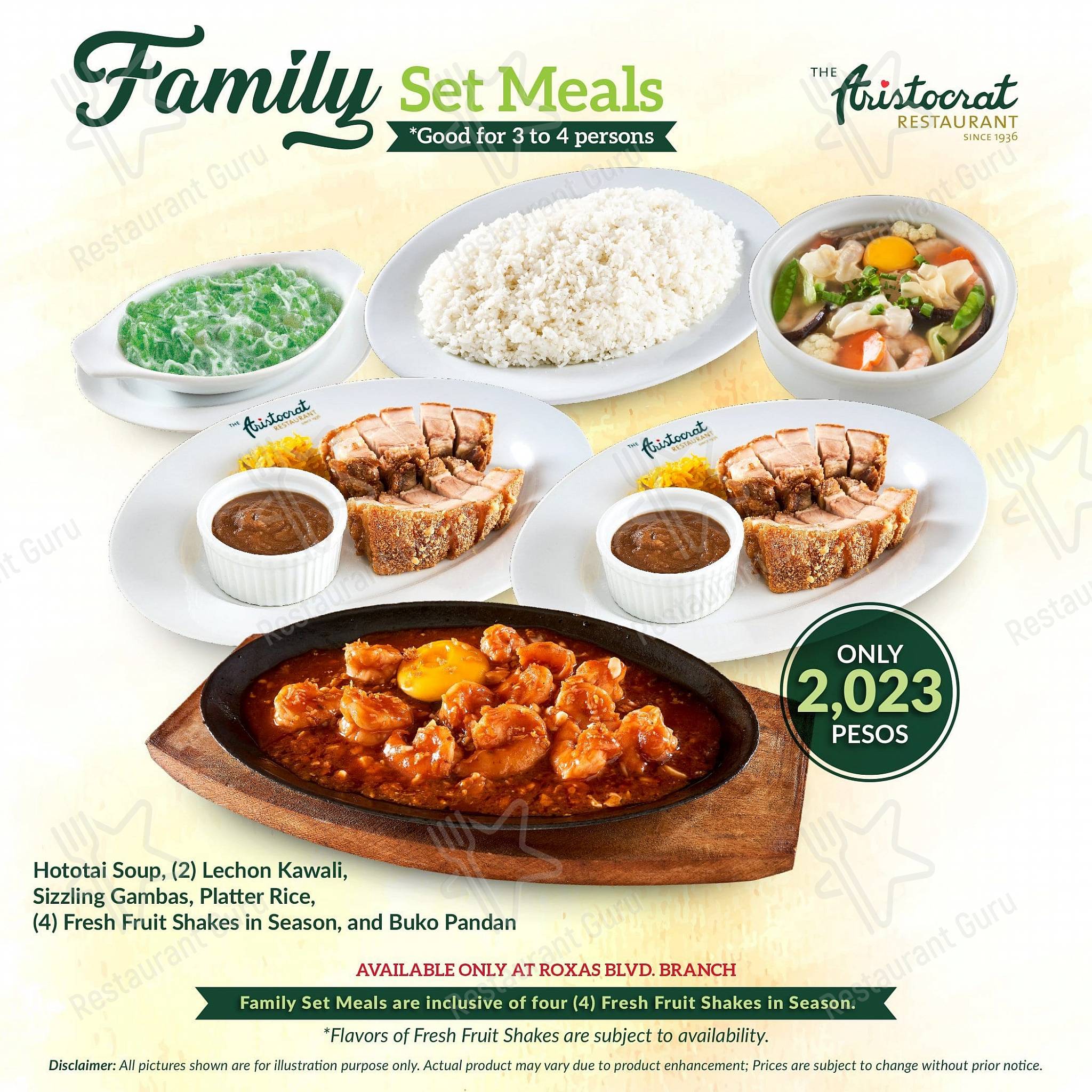 Menu at The Aristocrat Restaurant - Jupiter, Makati, Makati, 146 Jupiter