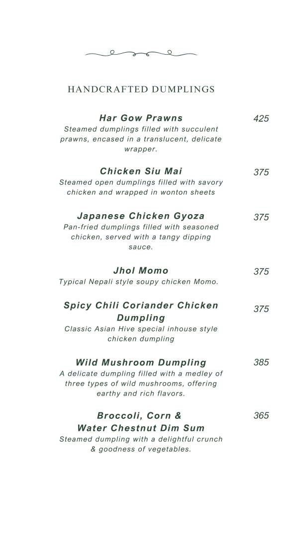 Menu at Asian Hive, Chennai, No. 3/1