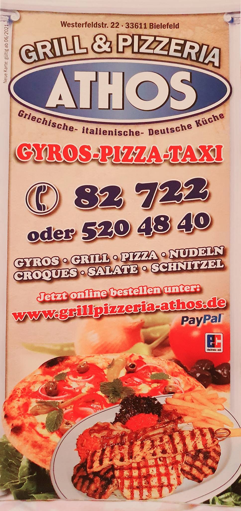 Speisekarte von Athos Grill restaurant, Bielefeld