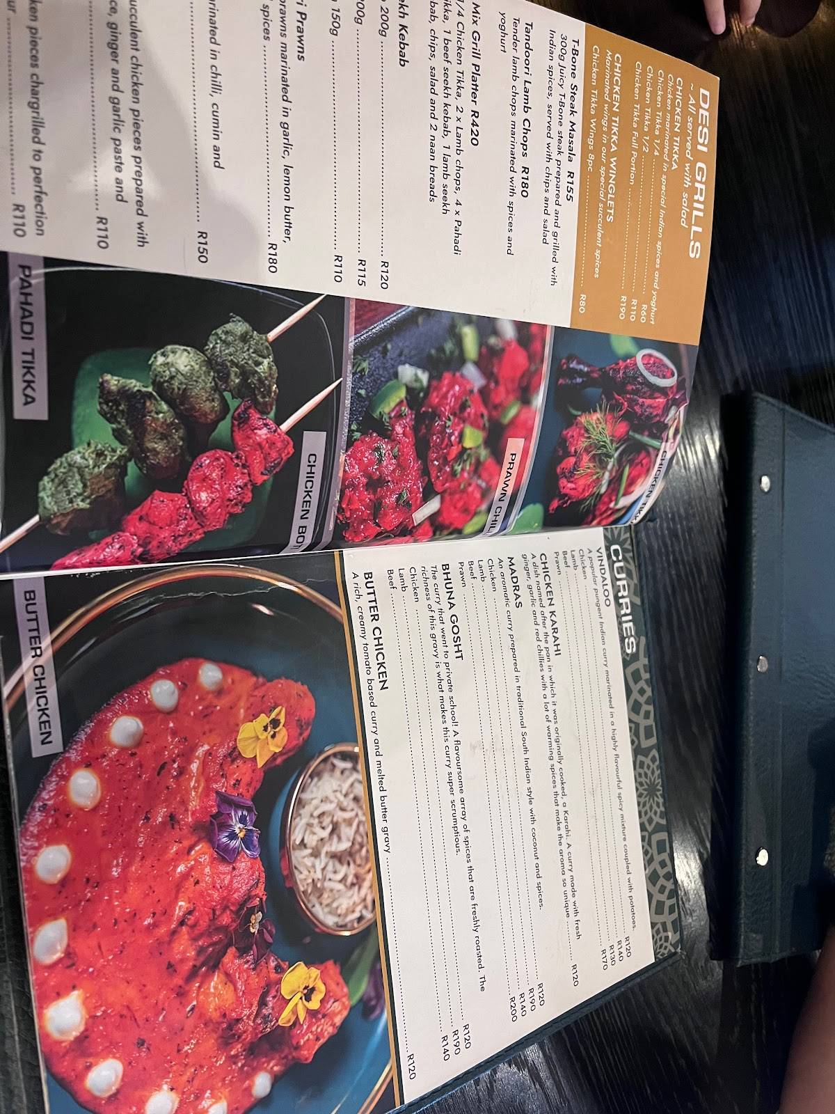Menu at Baluchi Restaurant, Sandton