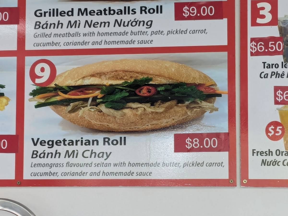 Menu at Banh Mi Muoi, Oxley
