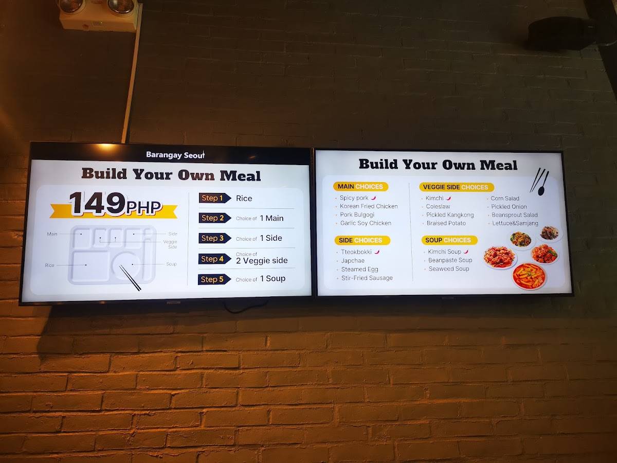 Menu at Barangay Seoul Express, Cebu City